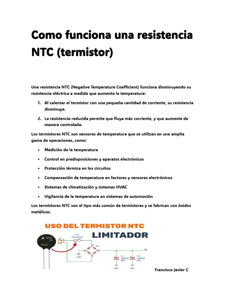 Como Funciona Una Resistencia NTC | PDF