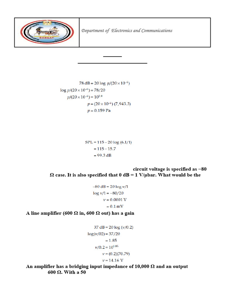 sheet 2 | PDF | Amplifier | Decibel
