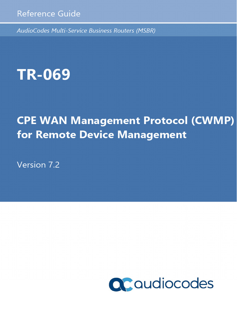 TR 069 CWMP For Mediant MSBR Reference Guide Ver 72 | PDF | Computing | Computer Architecture