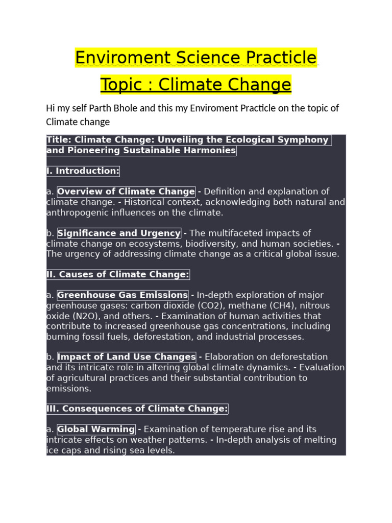 Climate Change: Causes and Solutions | PDF | Climate Change | Climate ...