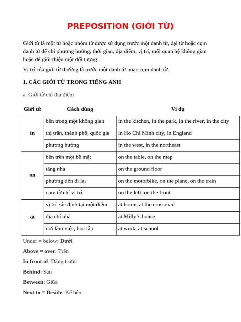 Preposition (Theory) | PDF