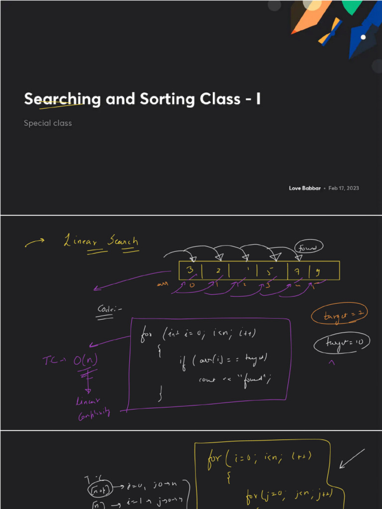 Searching and Sorting Class I With Anno | PDF