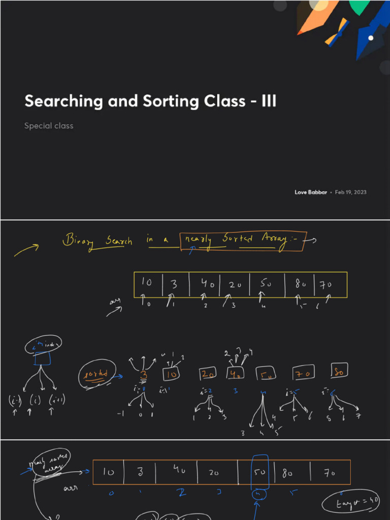 Searching and Sorting Class III With Anno | PDF
