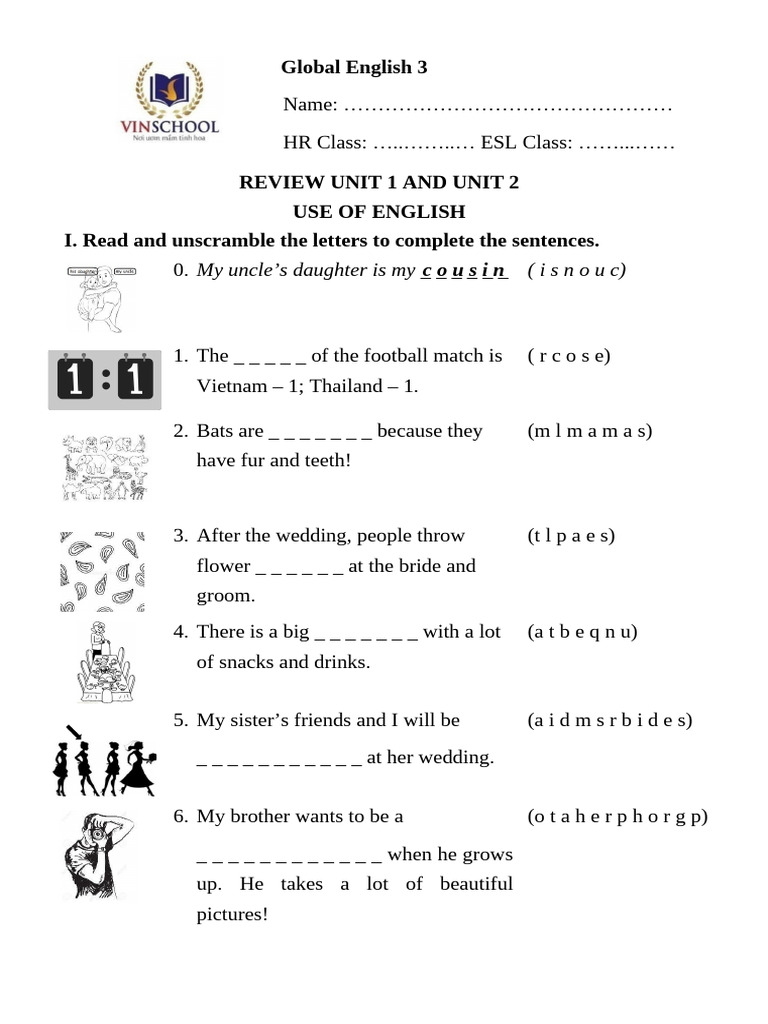S3 W15 U7 2 HD-ReviewU12 | PDF | Language Arts & Discipline