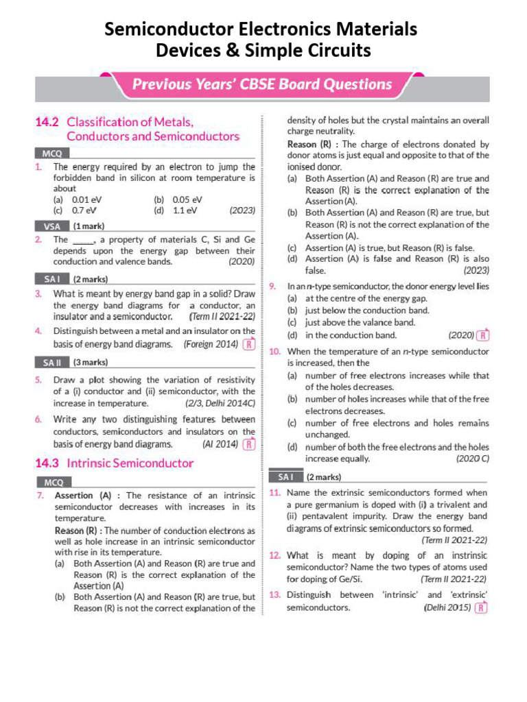 Class 12 Semiconductor Study Guide | PDF | Computers