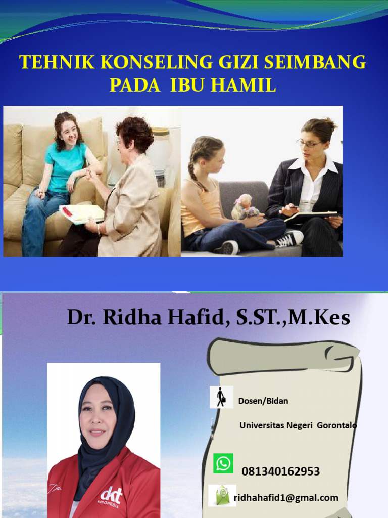 Materi-Tehnik Konseling GIZI Seimbang PD Ibu Hamil-Dr. Ridha Hafid, S.ST, MK-fix | PDF ...