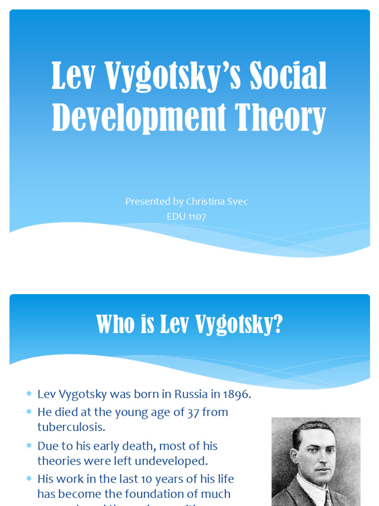 Lev Vygotskys Social Development Theory | PDF | Psychology | Cognitive Psychology