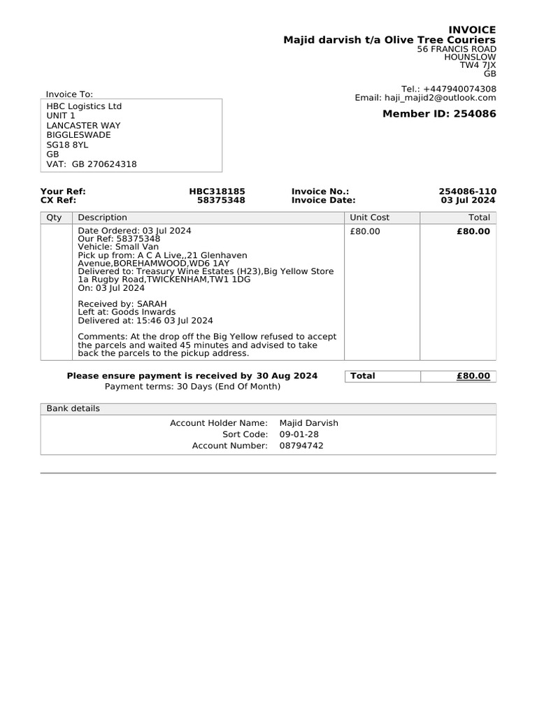 Invoice 254086-110 | PDF