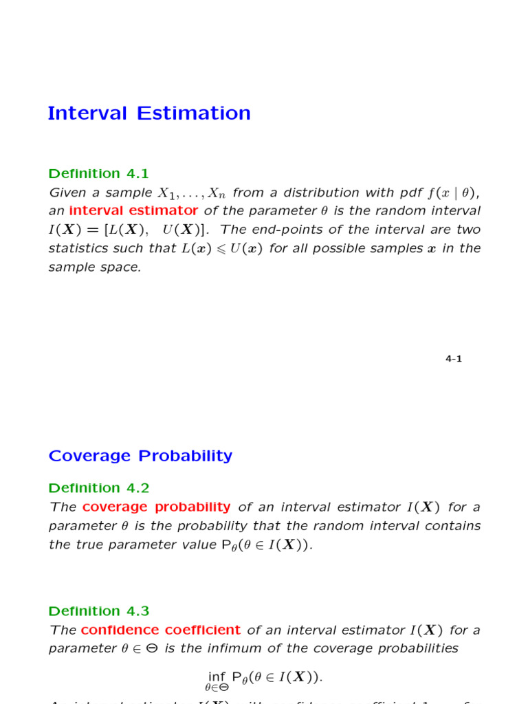Lectures 4 | PDF | Confidence Interval | Estimator
