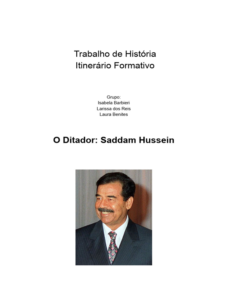 Saddam Hussein: Ascensão e Queda | PDF | Saddam Hussein | Iraque