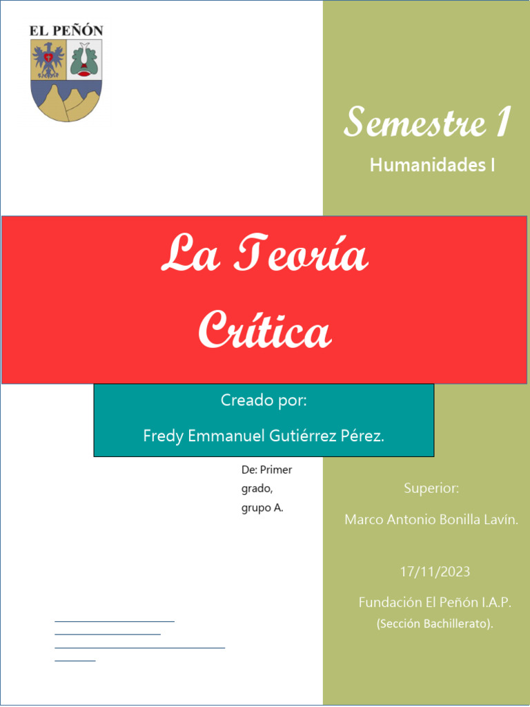 La Teoría Crítica | PDF | La teoría crítica | Sociedad