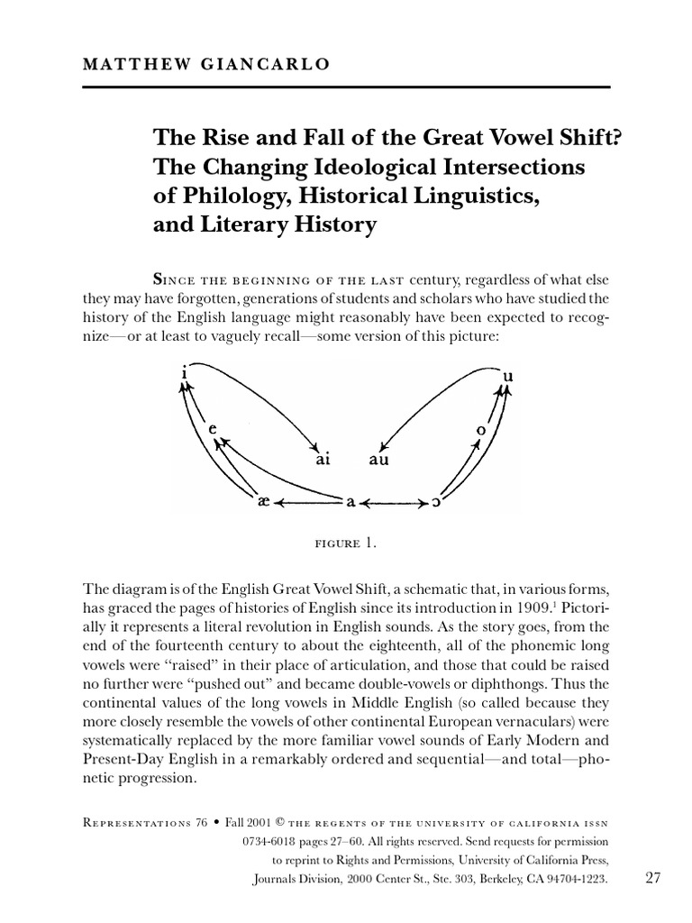 The Rise and The Fall of The Great Vowel | PDF | English Language | Vowel