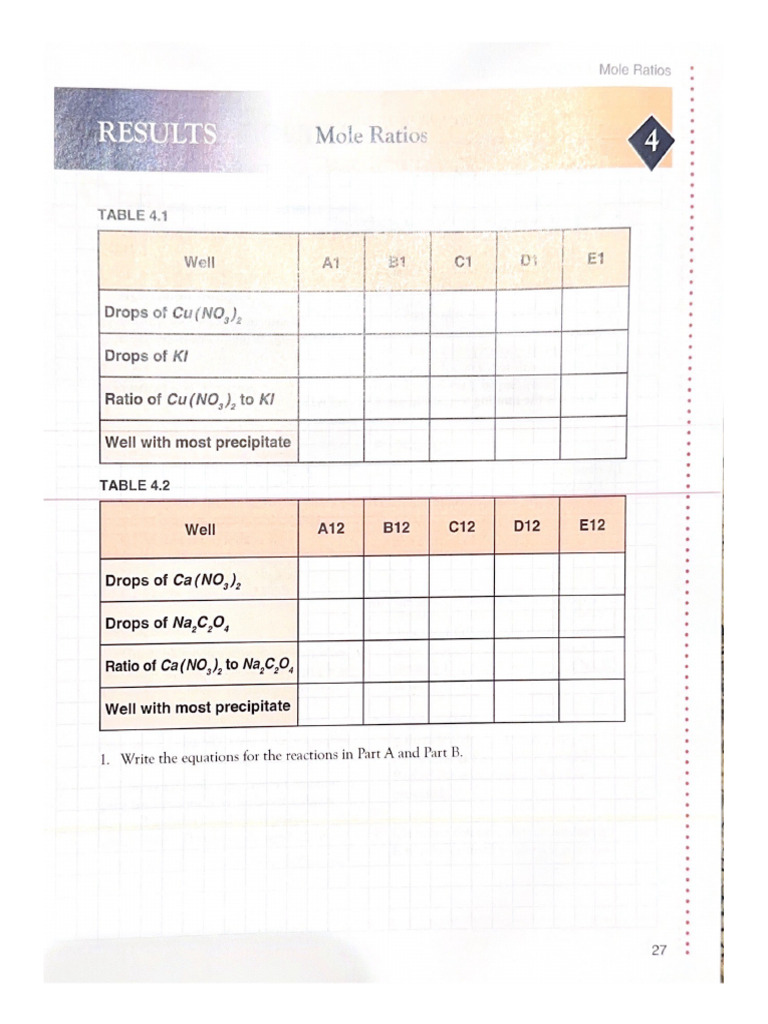 Mole Ratios - Answer Key | PDF