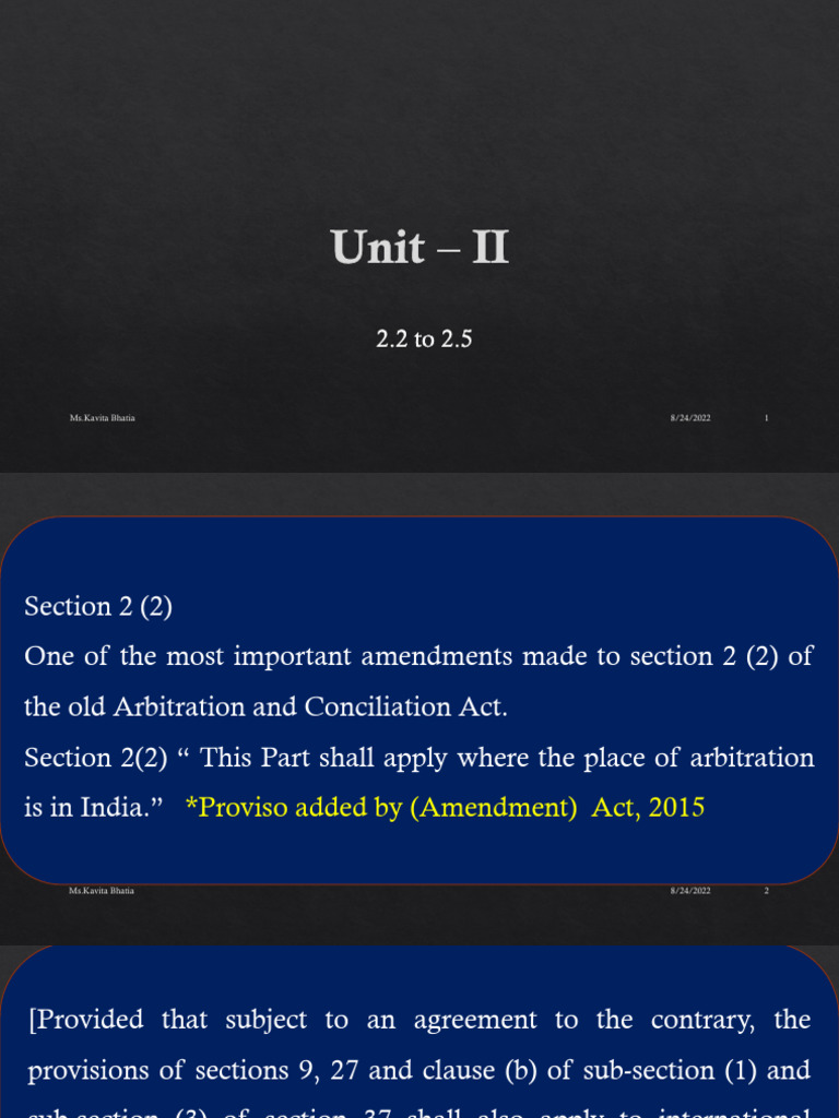 Unit – II 2.2-2.5 Adr | PDF | Arbitration | Justice
