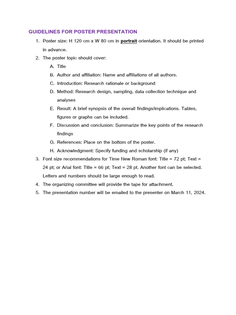 Poster Presentation Guidelines | PDF