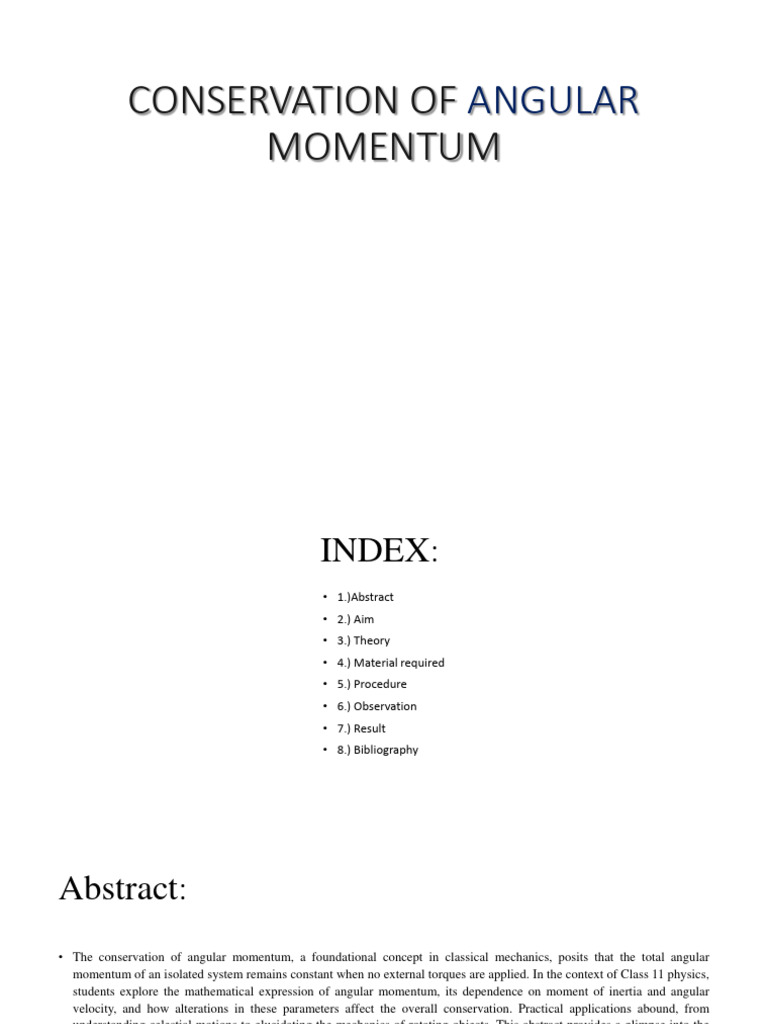Angular Momentum Conservation Explained | PDF