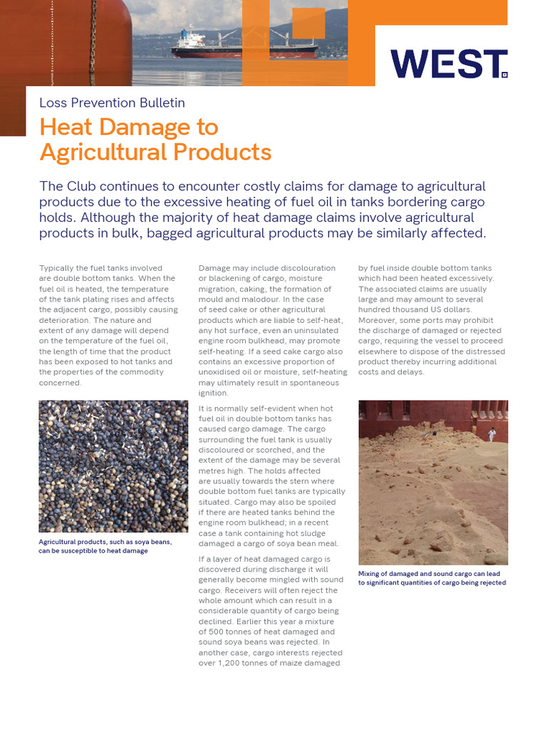 Heat Damage To Agricultural Products | PDF | Fuel Oil | Oil
