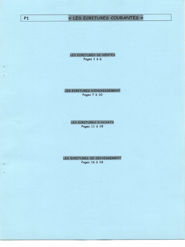 Les Ecritures Courantes | PDF
