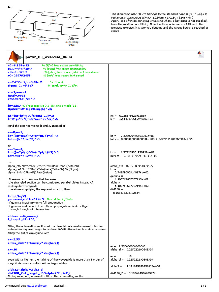 Microwave Engineering Pozar Chapter 06 Exercise 06 | PDF | Materials Science | Electrical ...