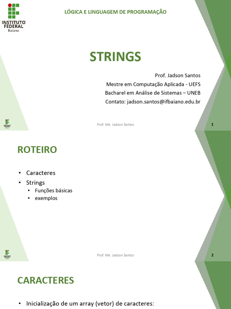 Aula 12 LLP - Strings CPP | PDF | String (Ciência da Computação ...