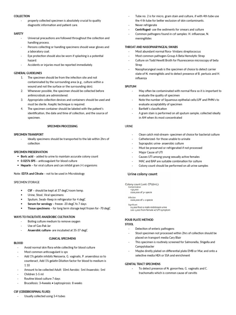 2 Specimen Processing | PDF | Streptococcus | Microbiology