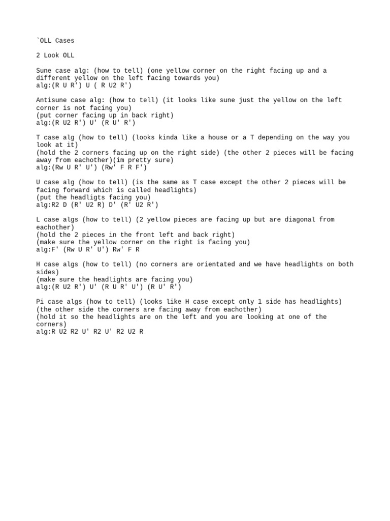 2 Look OLL | PDF | Art | Science & Mathematics