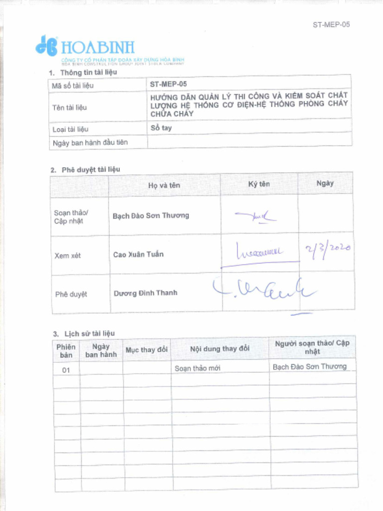 05.1. Sổ Tay Qltc - kscl Hệ Thống Pccc v001 1-250 | PDF