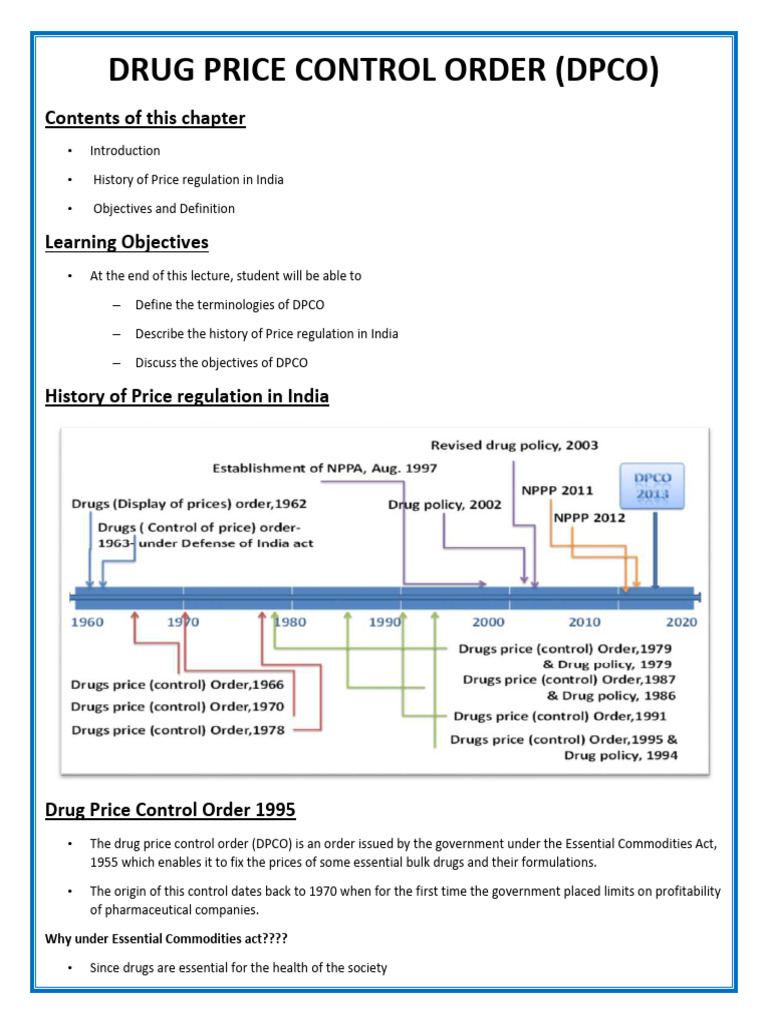 Overview of Drug Price Control Orders | PDF | Price Controls | Generic Drug