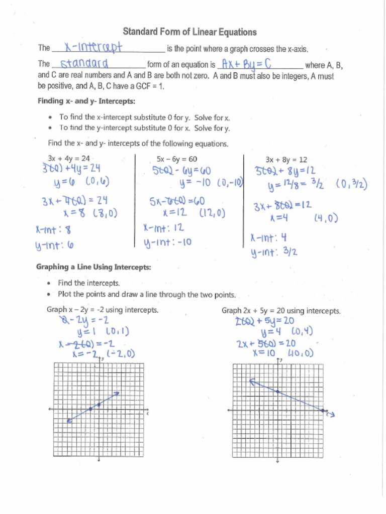U3L5 Standard Form Notes | PDF
