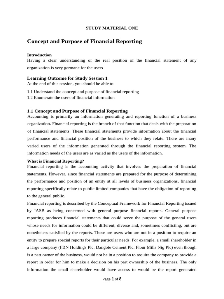 STUDY MATERIAL ONE-1 | PDF | Financial Statement | Historical Cost