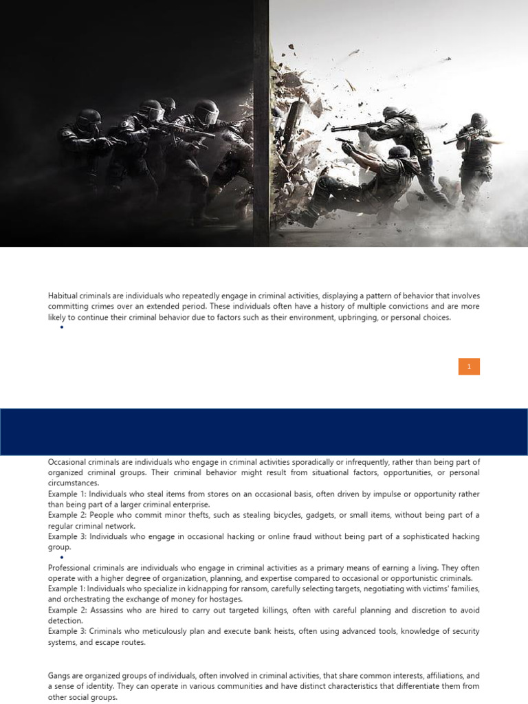 Types of Criminals | PDF | Organized Crime | Gang