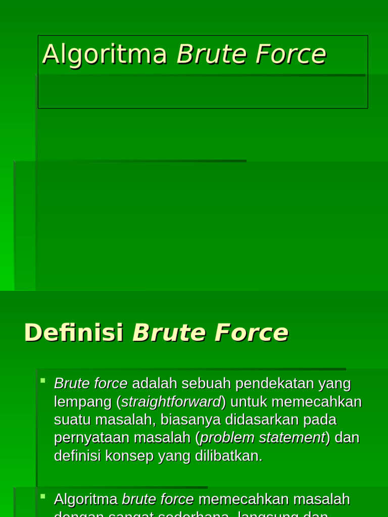 Brute Force | PDF | Metode & Bahan Ajar
