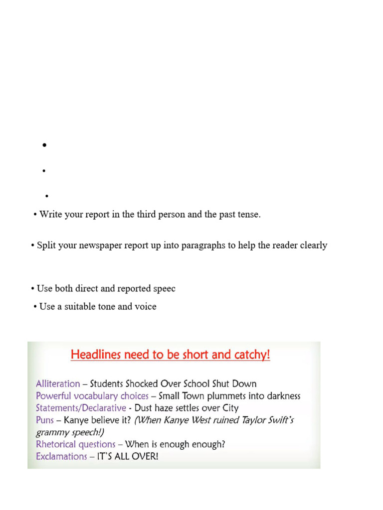 NEWS PAPER REPORT QUICK NOTES WITH SAMPLE | PDF