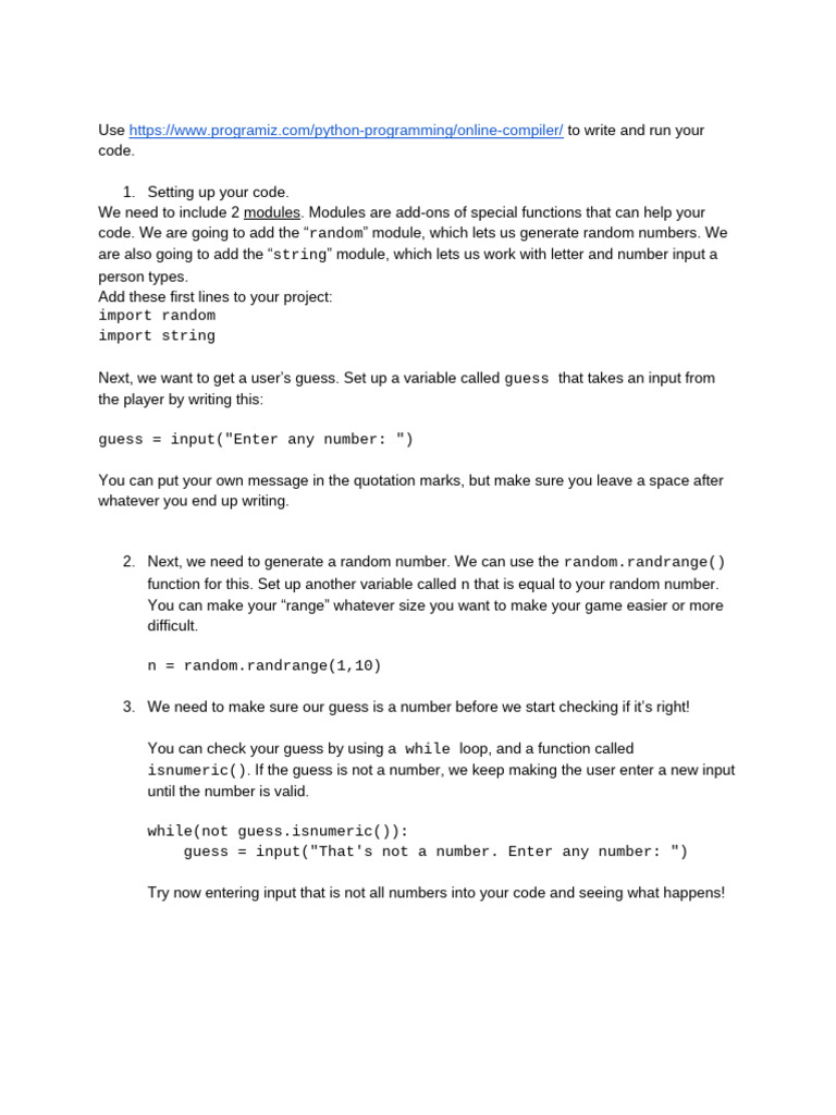 Make A Number Guesser In Python Pdf Integer Computer Science 4138