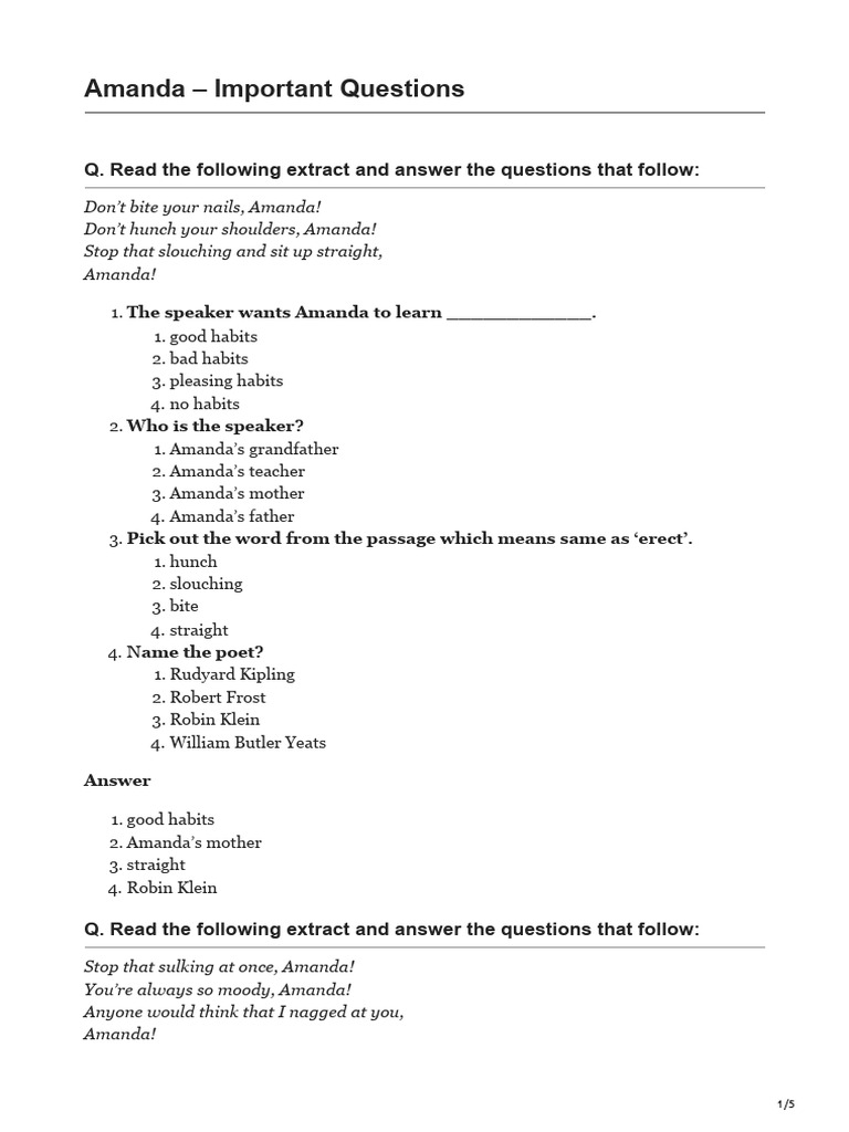 Class 10 Poem 6 First Flight Important Questions | PDF | Language Arts ...