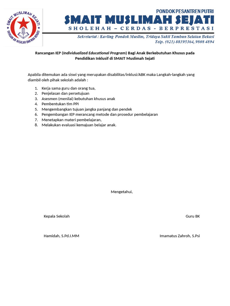 Rancangan IEP | PDF
