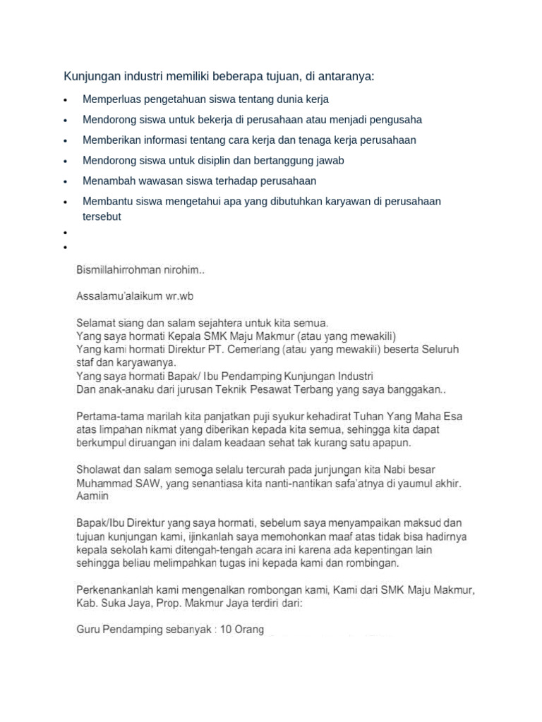 Kunjungan Industri Memiliki Beberapa Tujuan | PDF | Bisnis