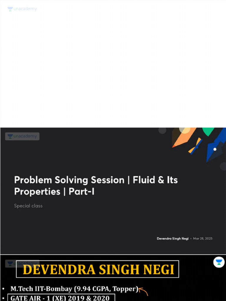 Problem - Solving - Session - Fluid - Its - Properties - PartI | PDF