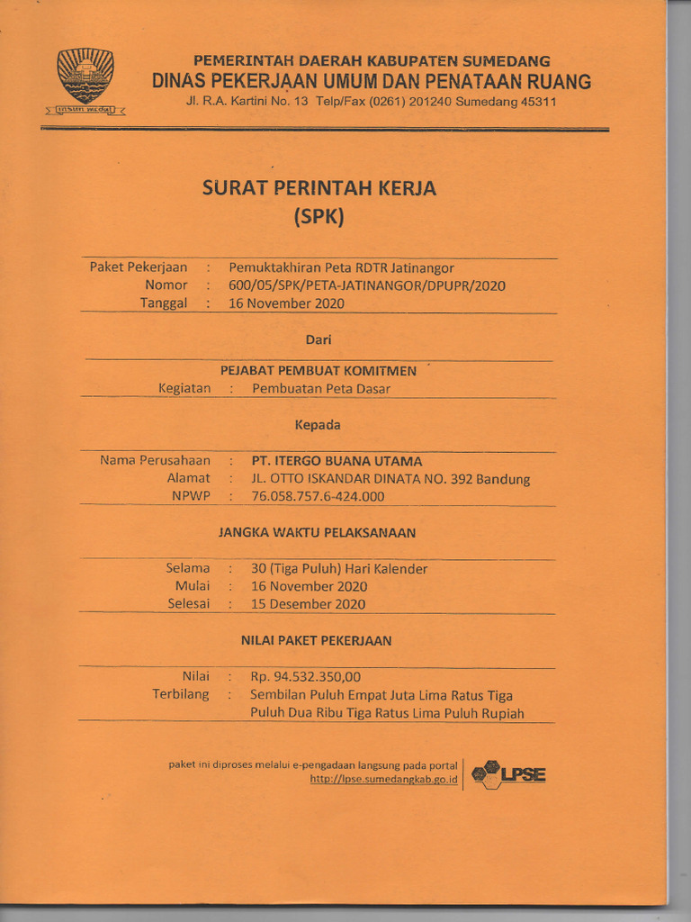 2020-11-12 Pemuktakhiran Peta RDTR Jatinangor Kab Sumedang | PDF