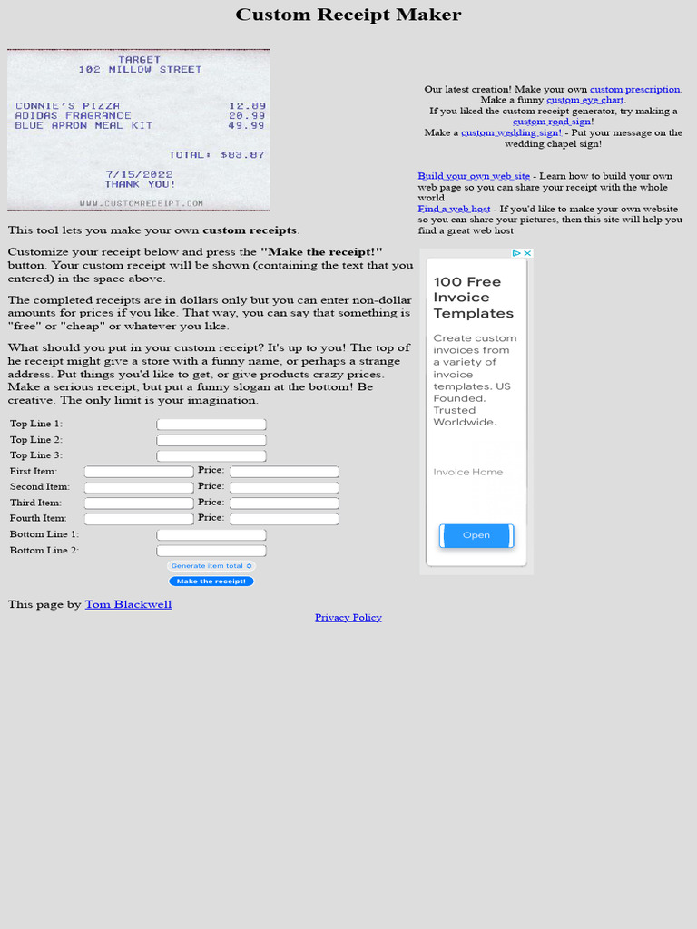 Custom Receipt Maker 3 | PDF | Receipt