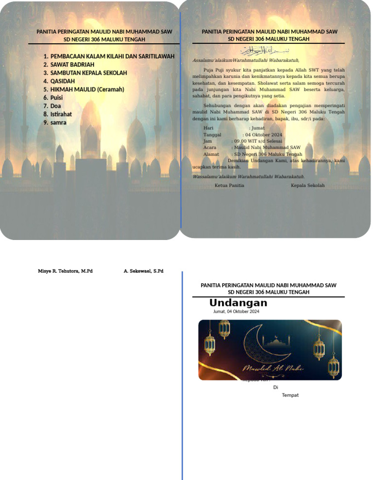Undangan Peringatan Maulid Nabi | PDF
