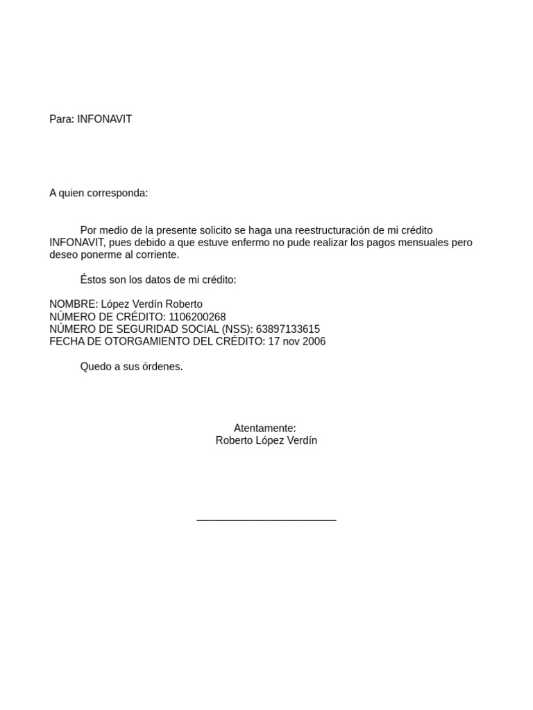 Cartas Infonavit | PDF