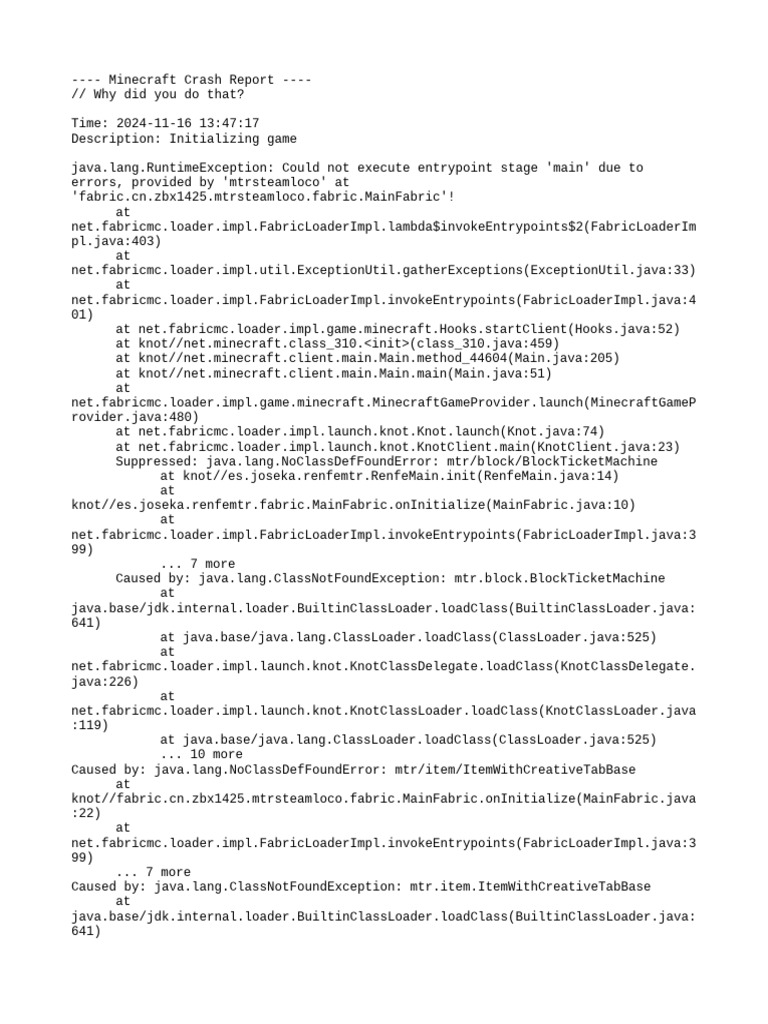 Crash 2024 11 16 - 13.47.17 Client | PDF | Computer Programming | System Software