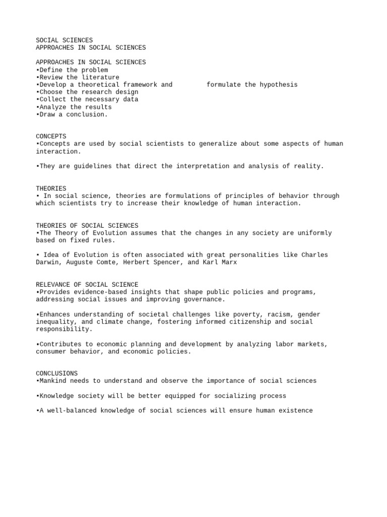 Introduction to Social Sciences | PDF | Science & Mathematics