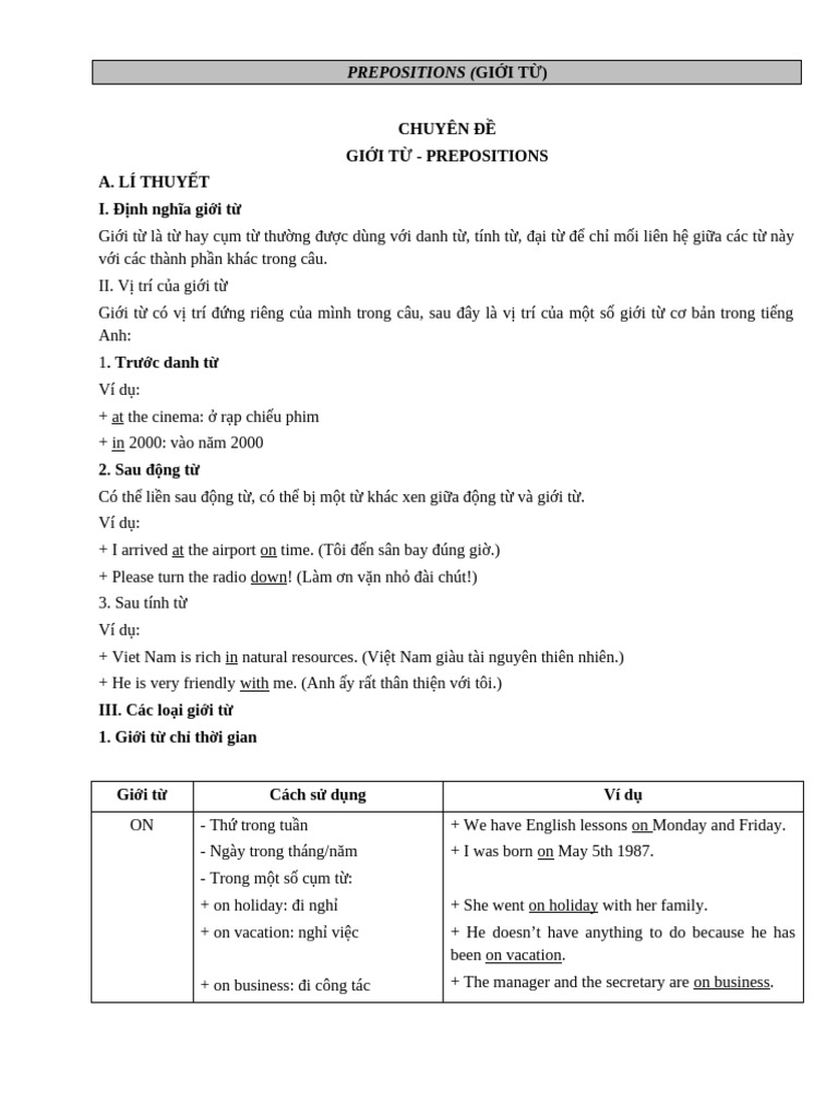 Gi I T ) : Prepositions ( | PDF