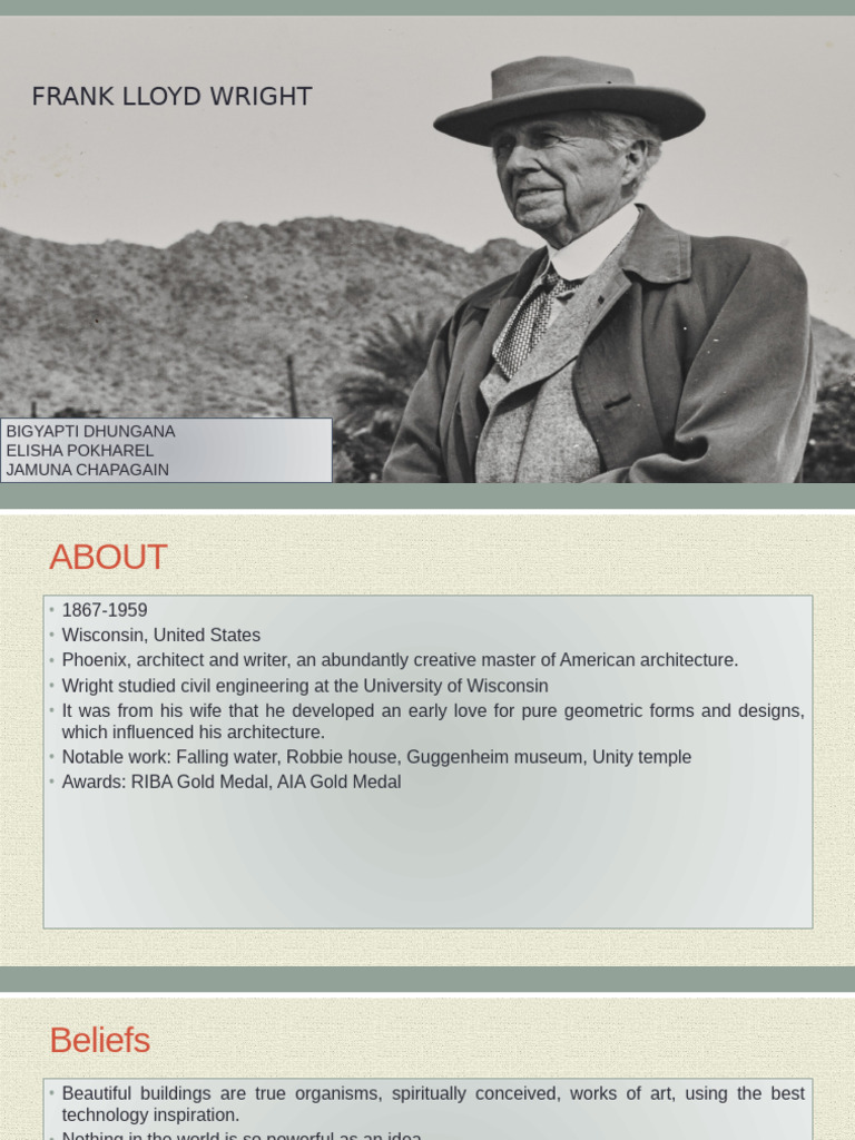 Frank Lloyd Wright | PDF | Architectural Design | Architecture