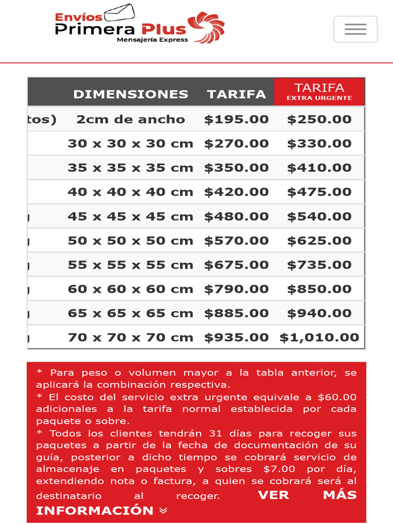 Envíos Primera Plus | PDF