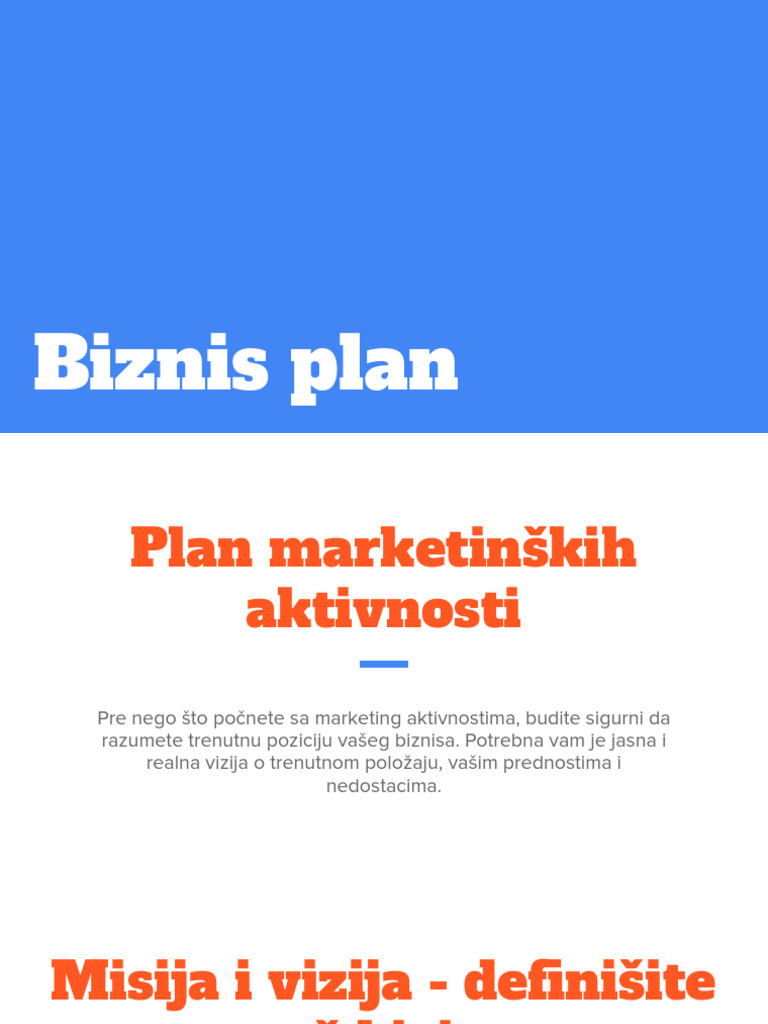 Biznis Plan Prezentacija | PDF