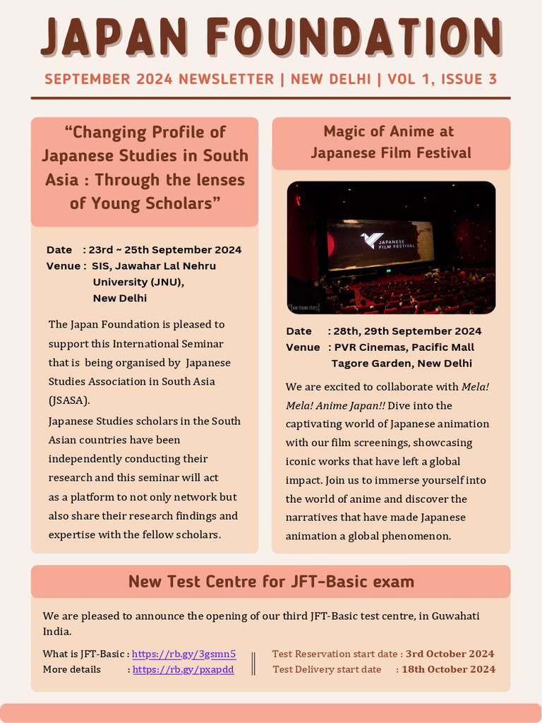 Japan Foundation September 2024 Newsletter | PDF | Travel