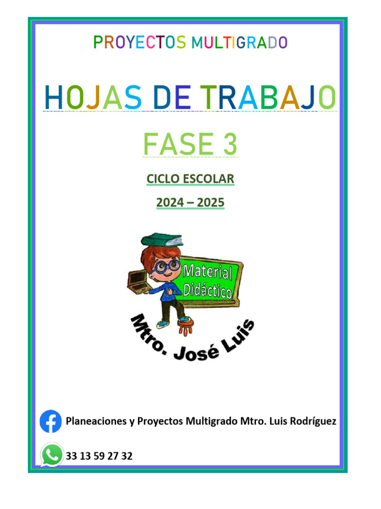 Cuadernillo FASE 3 - 1° y 2° - MTRO. JOSE LUIS | PDF Cuadernillo FASE 3 - 1° y 2° - MTRO. JOSE LUIS | PDF